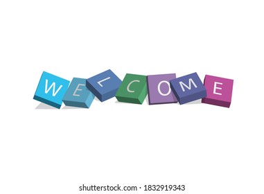 Welcome Letters 3d Square Stock Vector (Royalty Free) 1832919343 ...