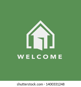 Welcome Logo Design Vector Illustration Stock Vector (Royalty Free ...