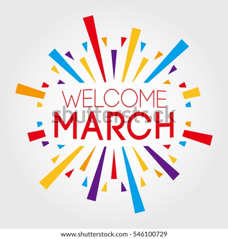 Welcome March Vector Illustration Poster Banner Vector de stock (libre ...