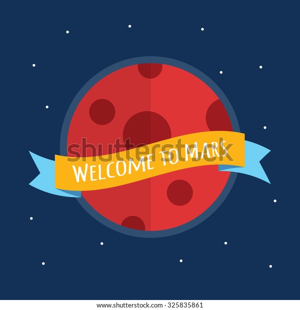 Welcome Mars Planet Mars Vector Illustration Stock Vector (Royalty Free ...