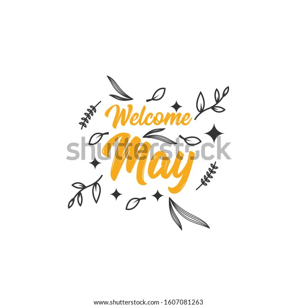 Welcome May Floral Template Design Vector Stock Vector (Royalty Free ...