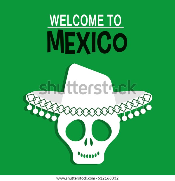 Welcome Mexico Greeting Card Stock Vector (Royalty Free) 612168332 ...