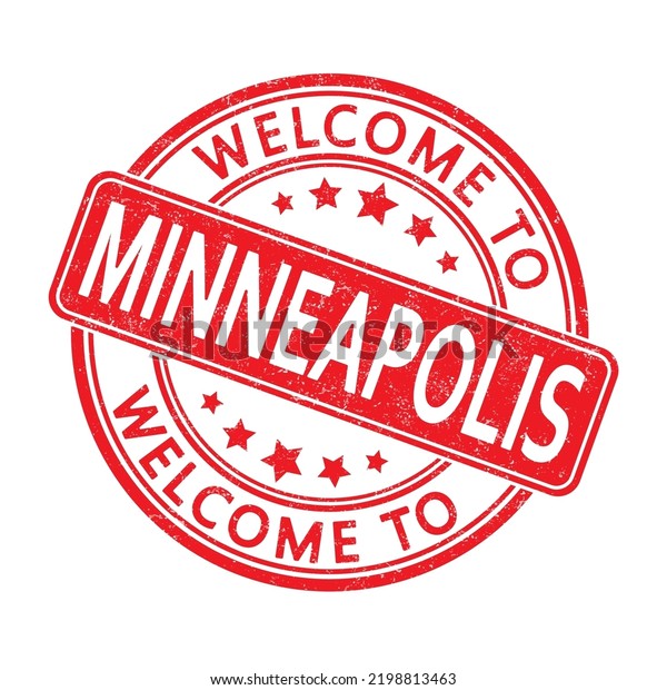 Welcome Minneapolis Impression Round Stamp Scuff Stock Vector (Royalty ...