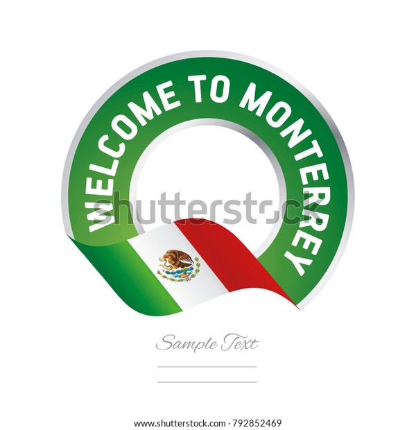 Welcome Monterrey Mexico Flag Logo Icon: vector de stock (libre de ...