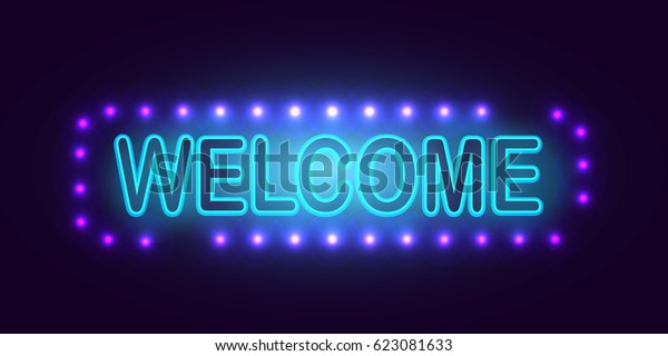 Welcome Neon Sign Vector Illustration Stock Vector (Royalty Free ...