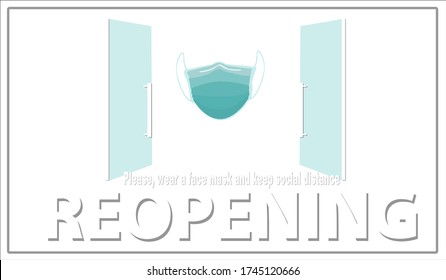 Welcome Now Open Keep Social Distance 库存矢量图（免版税）1745120666 | Shutterstock