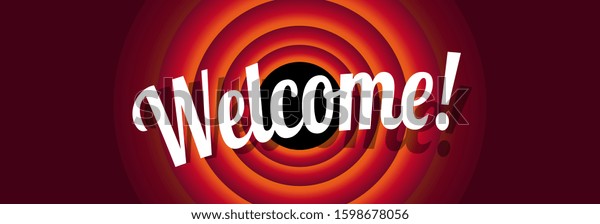 Welcome On Famous Cartoon Background Stock Vector (Royalty Free ...