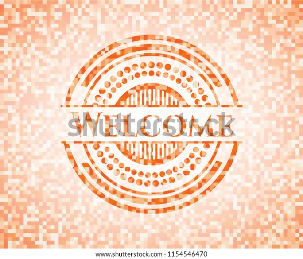 Welcome Orange Tile Background Illustration Square Stock Vector ...