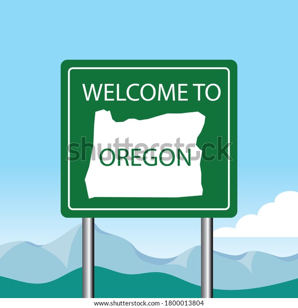 Welcome Oregon Road Sign Vector Illustration: เวกเตอร์สต็อก (ปลอดค่า ...