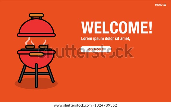 Welcome Page Interface Design Barbeque Vector Stock Vector (Royalty ...