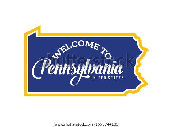 Welcome Pennsylvania Word Text Creative Font Stock Vector (Royalty Free ...