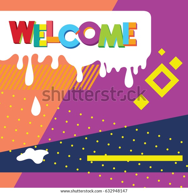 Welcome Pop Art Design Stock Vector (Royalty Free) 632948147 | Shutterstock