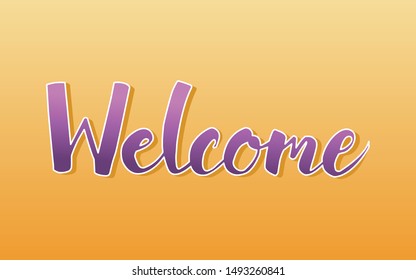 Welcome Poster On Orange Background Purple Stock Vector (Royalty Free ...