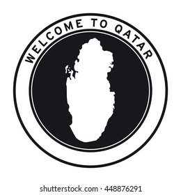 Welcome Qatar Vector Logo Sticker Button Stock Vector (Royalty Free ...