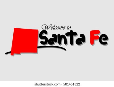 Welcome Santa Fe Vector Illustration Design Stock Vector (Royalty Free ...