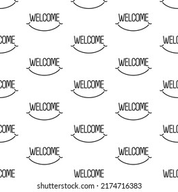 Welcome Seamless Pattern On White Background Stock Vector (Royalty Free ...