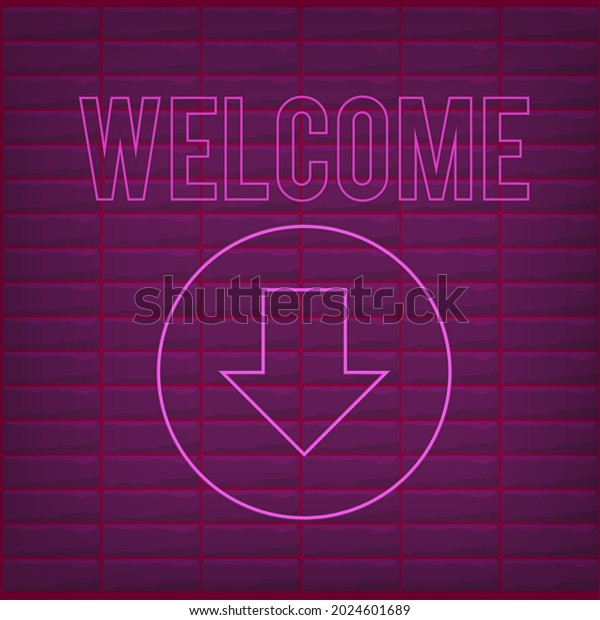 Welcome Sign Neon Effect Pink Shiny Stock Vector (Royalty Free ...