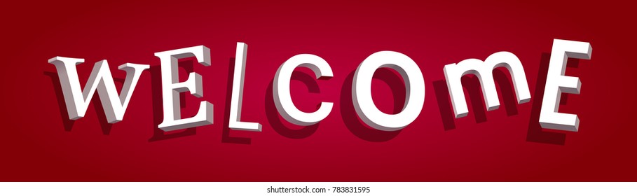 Welcome Sign Red Background Stock Vector (Royalty Free) 783831595