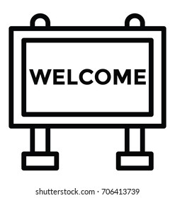 Welcome Sign Vector Icon Stock Vector (Royalty Free) 706413739