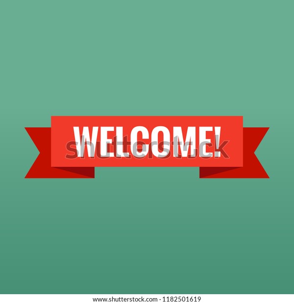 Welcome Sign Vector Illustration White Lettering Stock Vector (Royalty ...