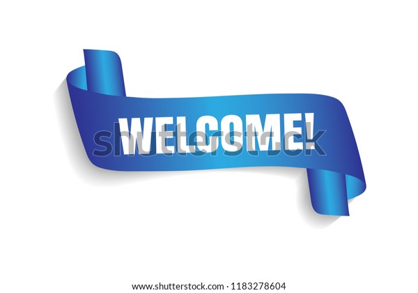 Welcome Sign Vector Illustration White Inscription Stock Vector ...