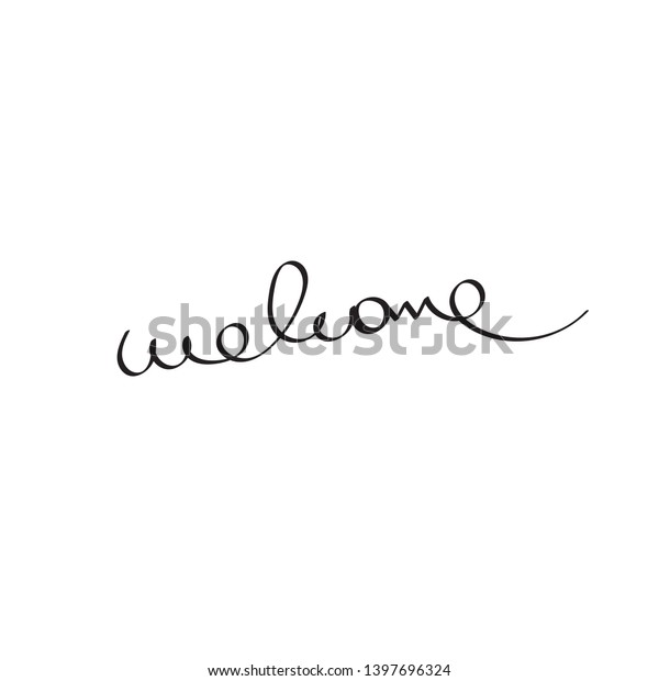 Welcome Sign Vector Illustration White Background Stock Vector (Royalty ...