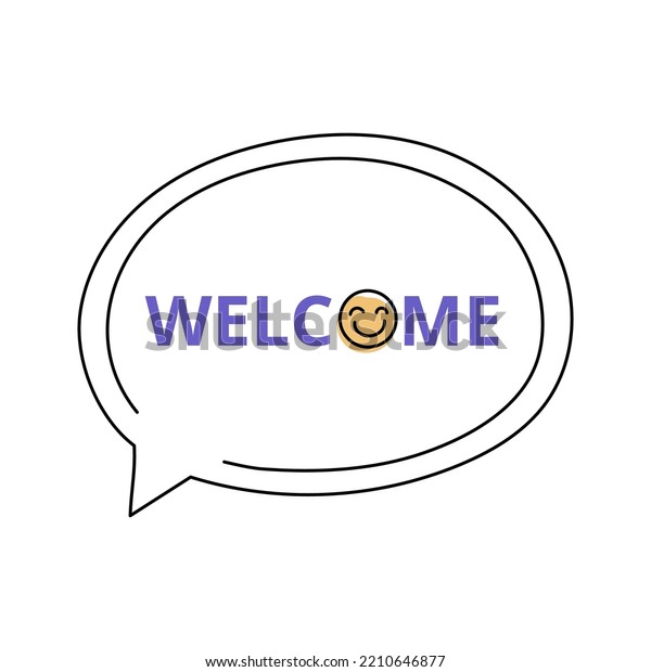 Welcome Speech Bubble Line Icon Vector Stock Vector (Royalty Free ...