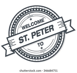 Welcome St Peter Stamp Badge Stock Vector (Royalty Free) 346684751 ...
