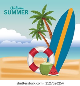Welcome Summer Cartoons Stock Vector (Royalty Free) 1127526254 ...