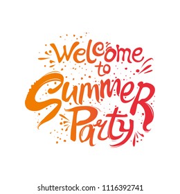 Welcome Summer Party Vector Logo Stock Vector (Royalty Free) 1116392741 ...