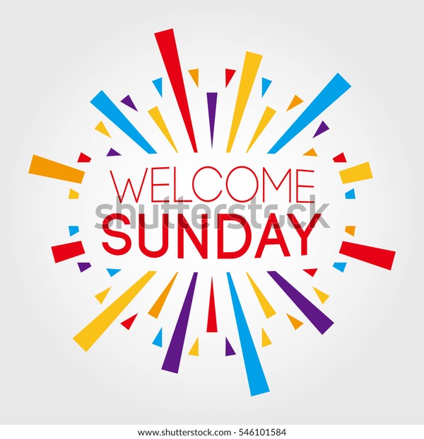 Welcome Sunday Vector Illustration Poster Banner: vector de stock ...