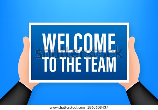 Welcome Team Cartoon Poster Hand Holding: เวกเตอร์สต็อก (ปลอดค่า ...