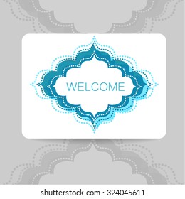 Welcome Template Design Sign Arabic Style Stock Vector (Royalty Free ...