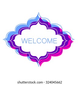 Welcome Template Design Sign Arabic Style Stock Vector (Royalty Free ...