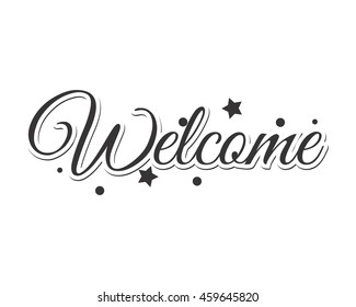 Welcome Text Typography Typographic Creative Writing Stock Vector ...