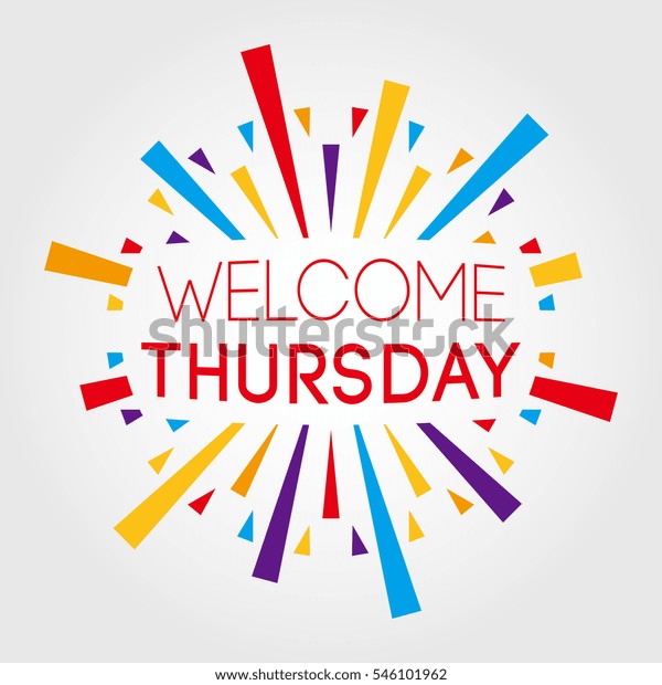 Welcome Thursday. vector illustration. poster, banner, greeting template
