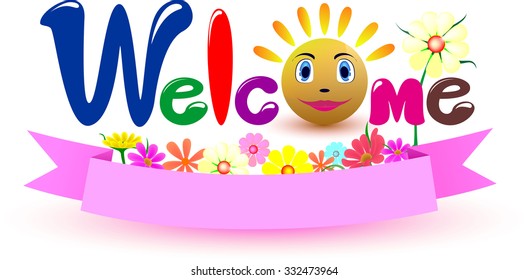 Welcome Vector Design Words Design Color Stock Vector (Royalty Free ...