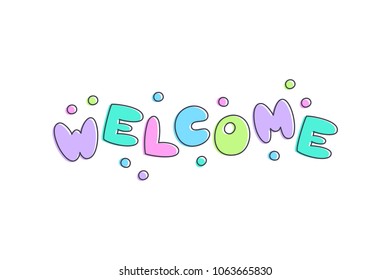 Welcome Vector Lettering Cute Hand Drawn Stock Vector (Royalty Free ...