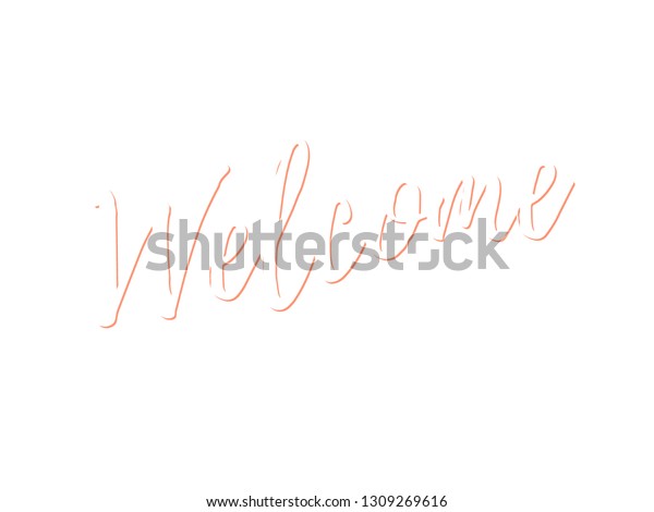 Welcome White Lettering Text Typography Modern: เวกเตอร์สต็อก (ปลอดค่า ...