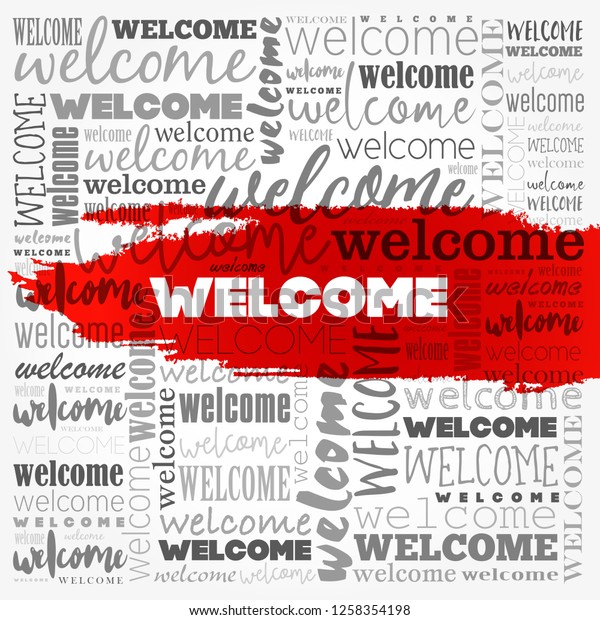 Welcome Word Cloud Collage Business Concept Stock Vector (Royalty Free ...