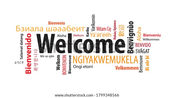 Welcome Word Cloud On White Background Stock Vector (Royalty Free ...