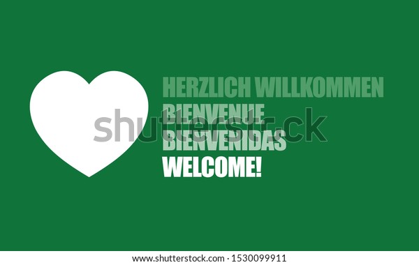 Welcome Written Four Different Languages Stock Vector (Royalty Free ...