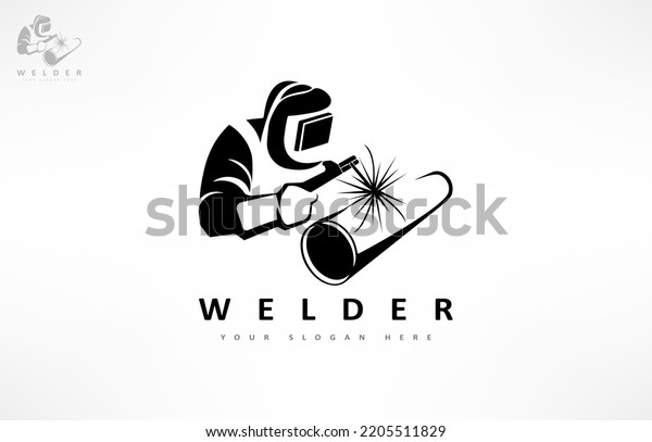 Welder Welds Pipe Logo Vector Welded Stock Vector (Royalty Free ...