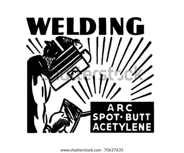 Welding Retro Ad Art Banner Stock Vector (Royalty Free) 70637635