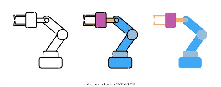 Welding Robot Icon Set Isolated On Stock Vector (Royalty Free) 1635789718
