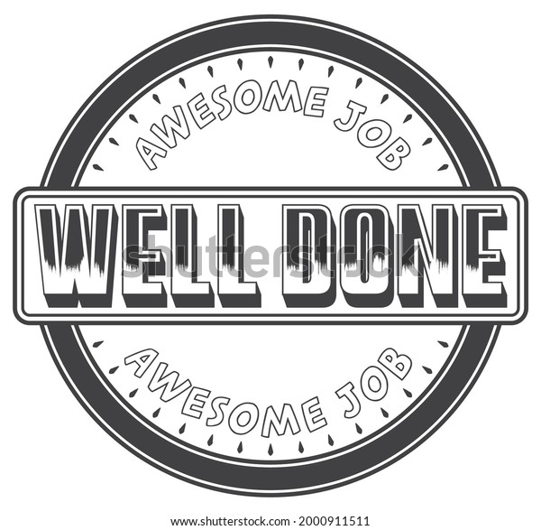 Vektor Stok Well Done Awesome Job Vector Stamp (Tanpa Royalti ...