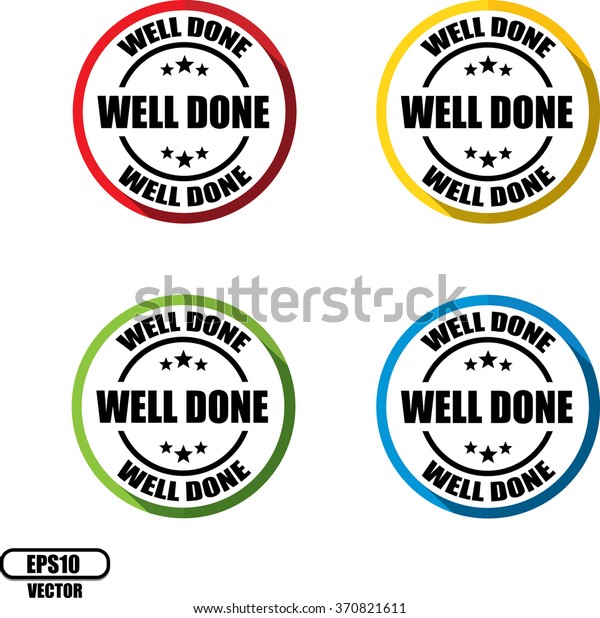Well Done Button Label Sign Vector Stock Vector (Royalty Free ...