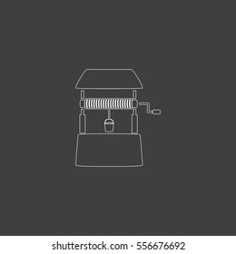 Water Well White Outline Simple Pictogram Stock Illustration 531244333