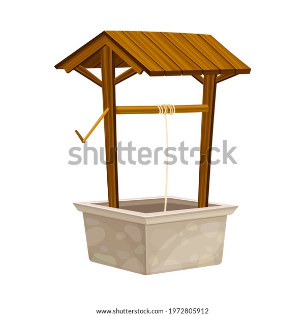 Well Stone Structure Ground Accessing Water Stock Vector (Royalty Free ...