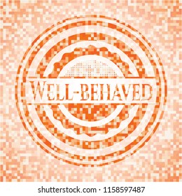 Wellbehaved Abstract Emblem Orange Mosaic Background Stock Vector ...